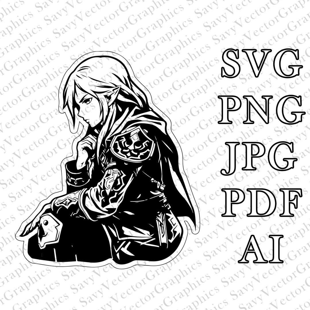Pensive Link SVG, Zelda Link SVG, Link, Tears of the Kingdom, Cut File ...