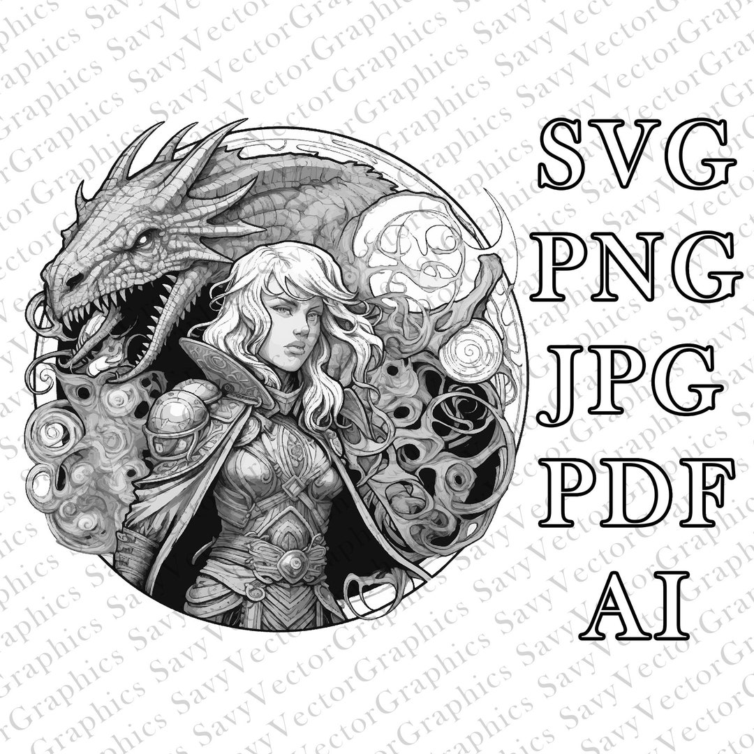 Mother of Dragons Grayscale SVG, Dragon SVG, D&D, Fantasy, Cut File ...