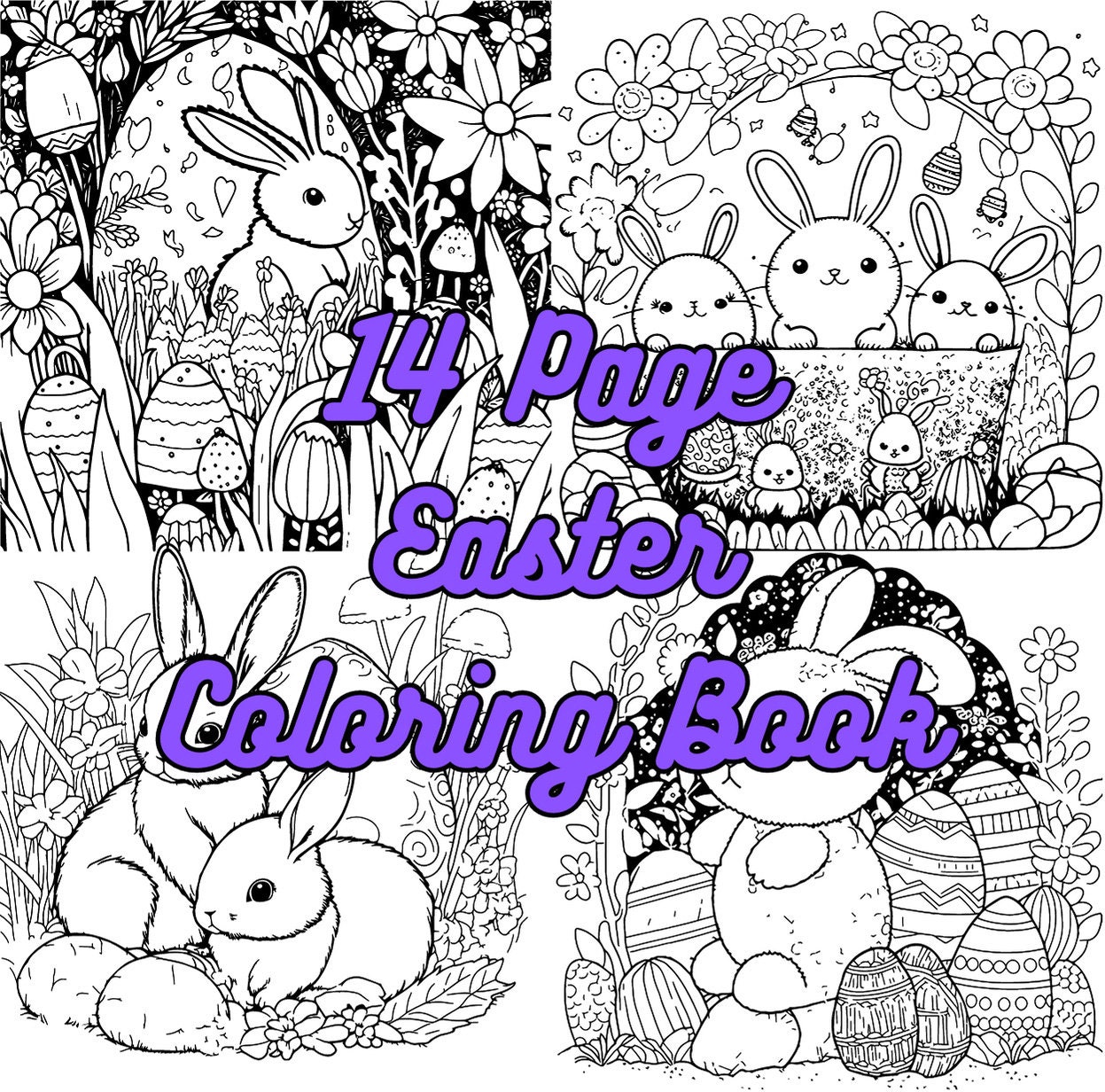Easter Coloring Book, Easter Coloring Book PDF, Easter Bunny Coloring ...