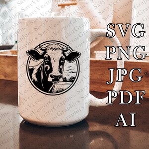 Dairy Cow, Dairy Cow Head, Cow SVG, Cow, Cut File Cricut, Xtool, Laser ...