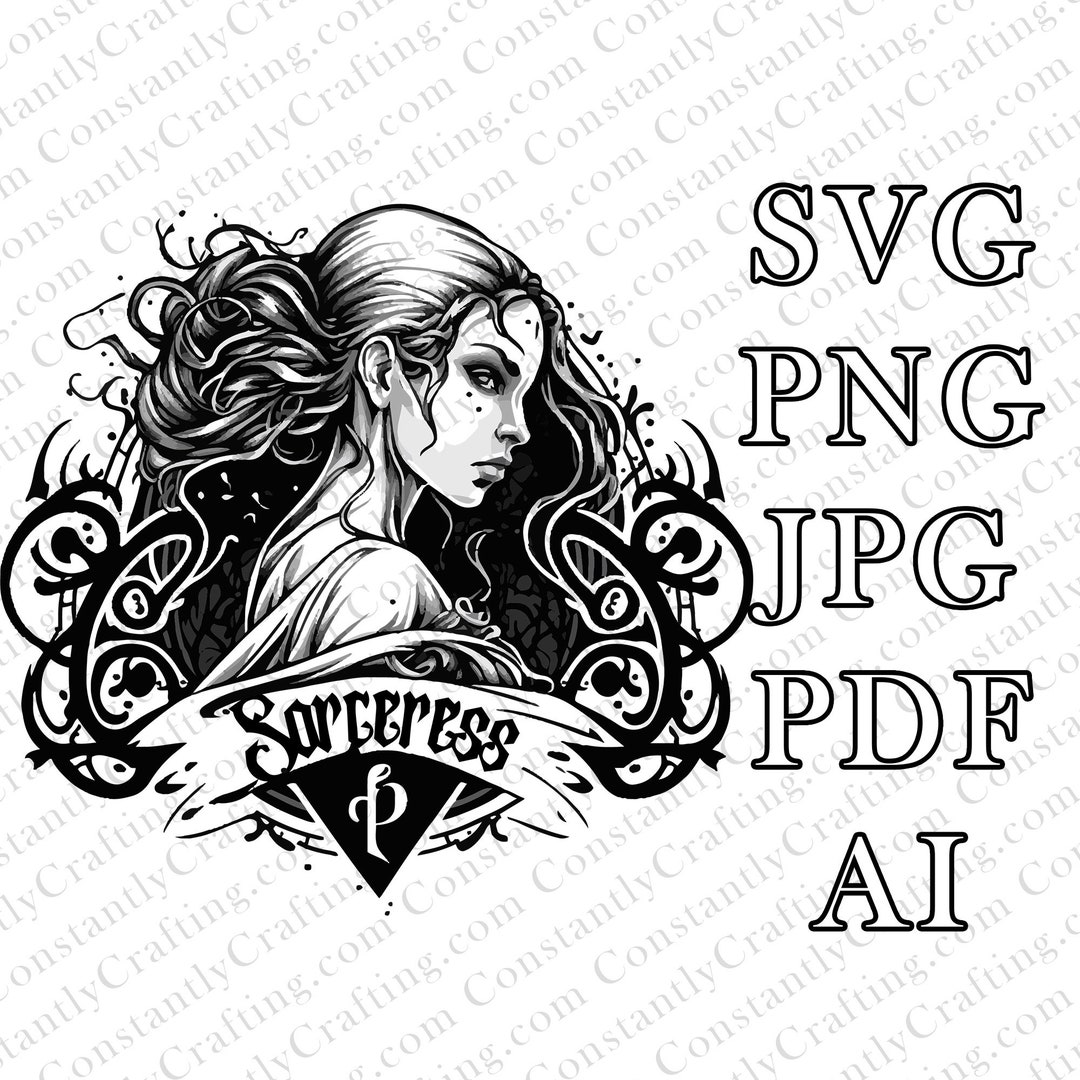 Detailed Sorceress SVG D&D Fantasy Cut File Cricut - Etsy