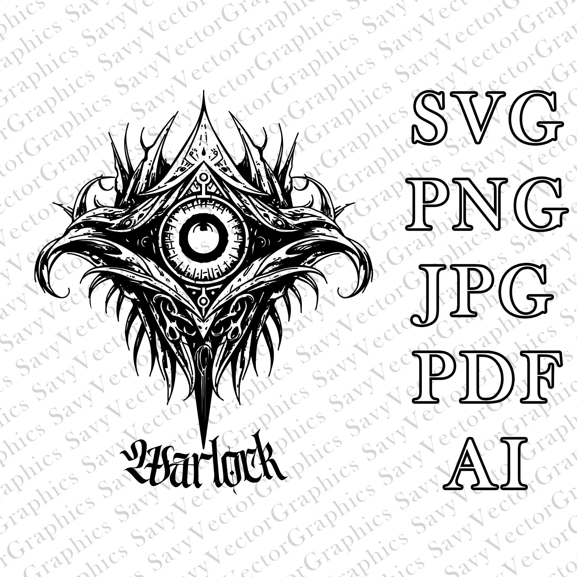 Warlock Emblem SVG D&D Fantasy Cut File Cricut Xtool - Etsy