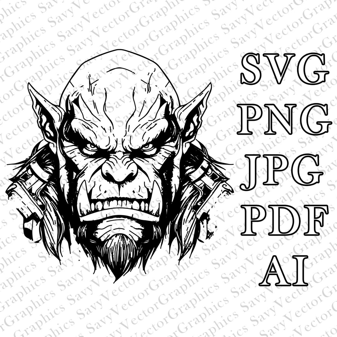 Orgrim SVG, World of Warcraft SVG, Orc SVG, Cut File Cricut, File for ...