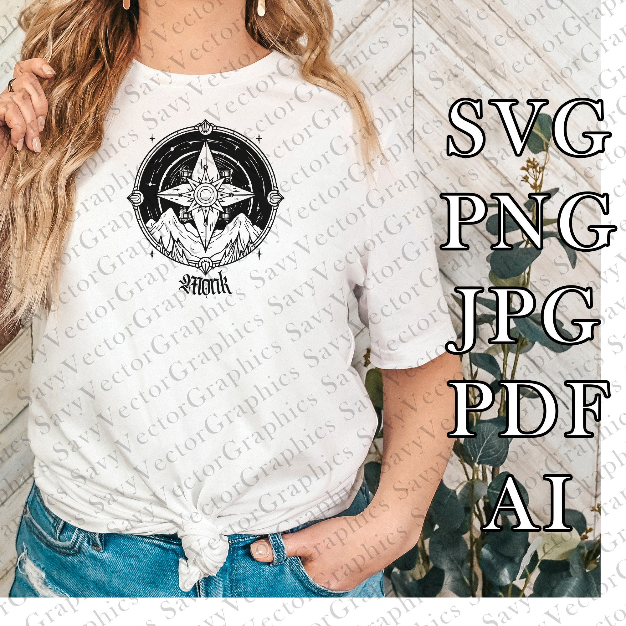 Monk Emblem SVG D&D Fantasy Cut File Cricut Xtool Laser - Etsy