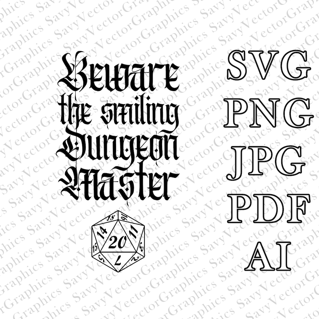 Beware the Smiling Dungeon Master, Dungeon Master SVG, Laser File, File ...