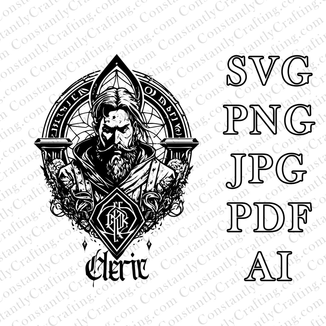 Cleric, Welded SVG, D&D, Fantasy, Cut File Cricut, Xtool, Laser ...