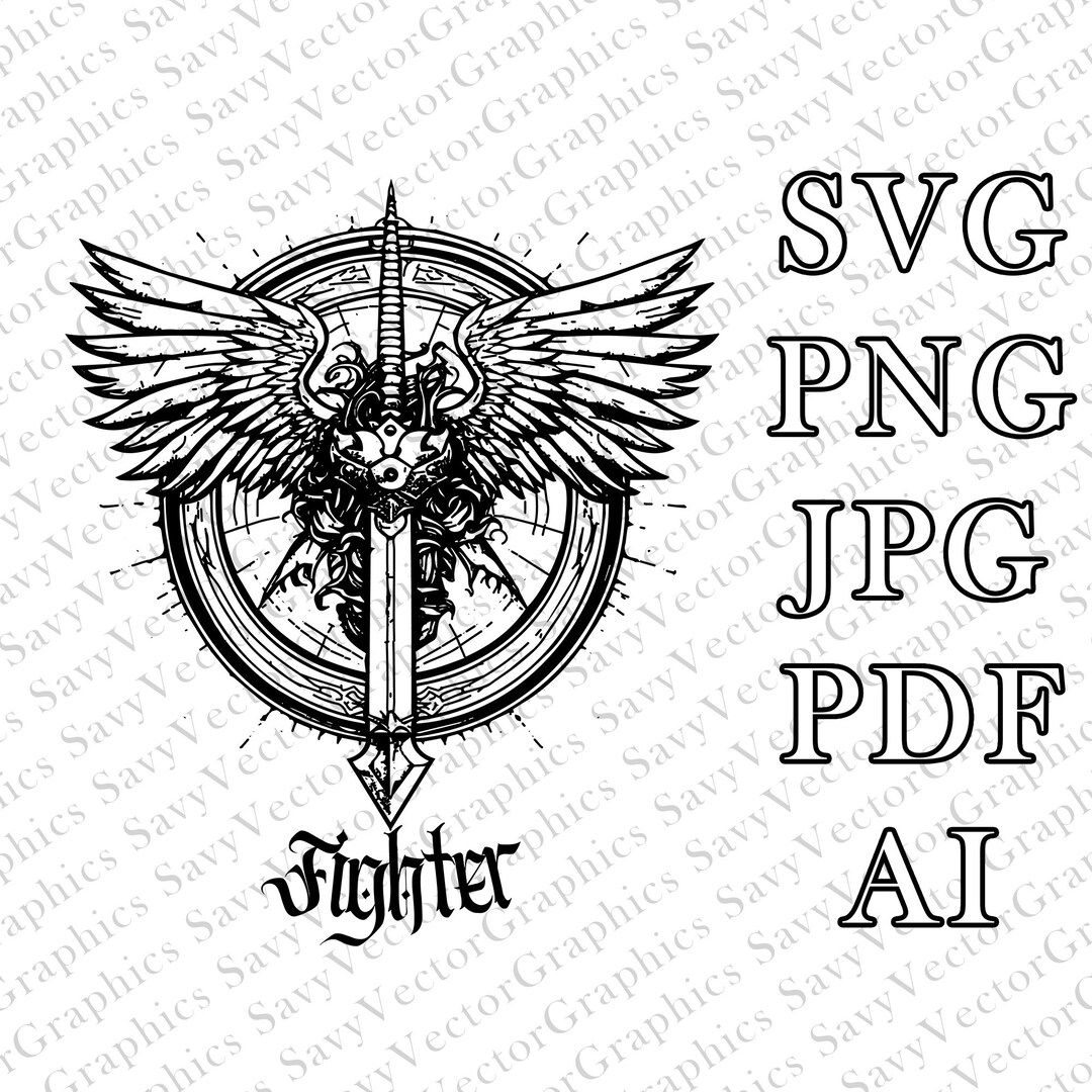 Fighter Emblem SVG, D&D, Fantasy, Cut File Cricut, Xtool, Laser ...