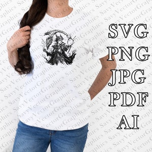 Female Warlock, Warlock, SVG, Black and White Transparent Background, D ...