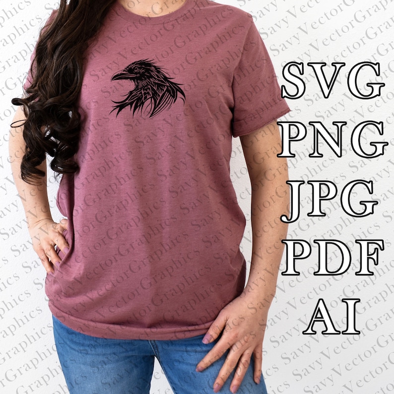 Raven Head SVG, Raven SVG, Raven Tattoo SVG, Cut File Cricut, Xtool ...