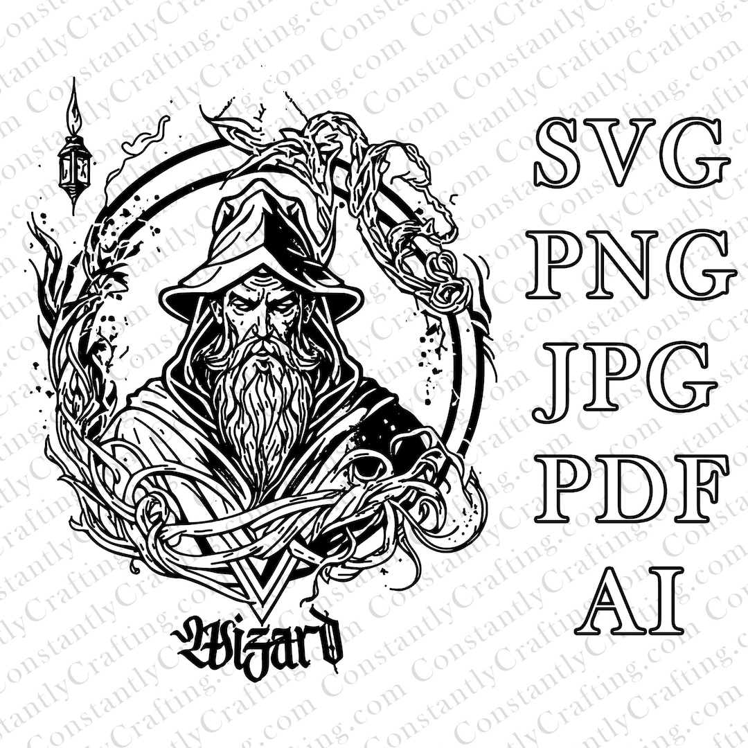 Wizard, Wizard SVG, SVG, D&D, Fantasy, Cut File Cricut, Xtool, Laser ...