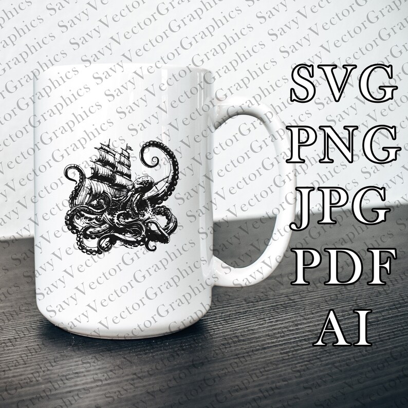 Kraken SVG, Sea Monster PNG, Kraken Vector, Cut File Cricut, File for ...