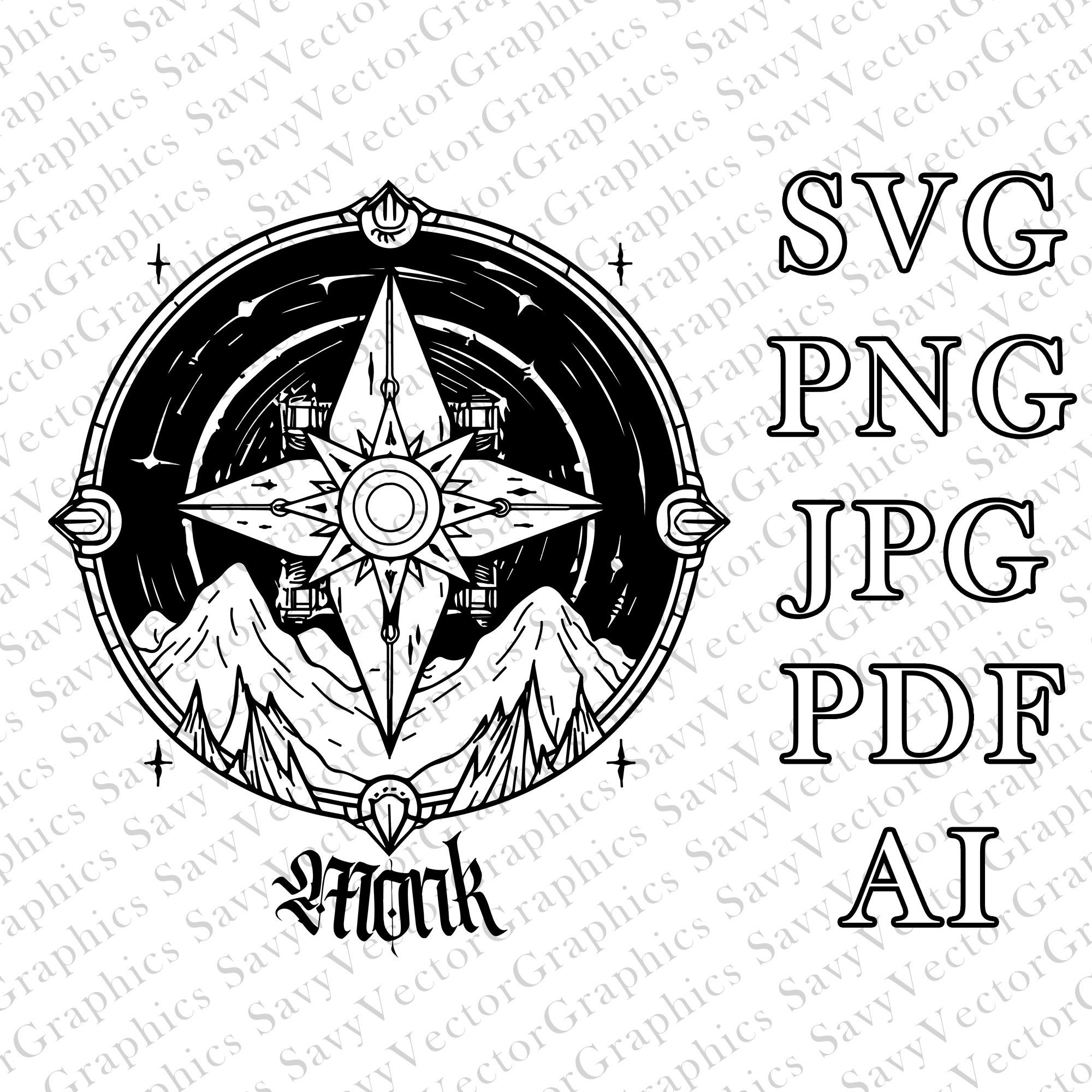 Monk Emblem SVG D&D Fantasy Cut File Cricut Xtool Laser - Etsy