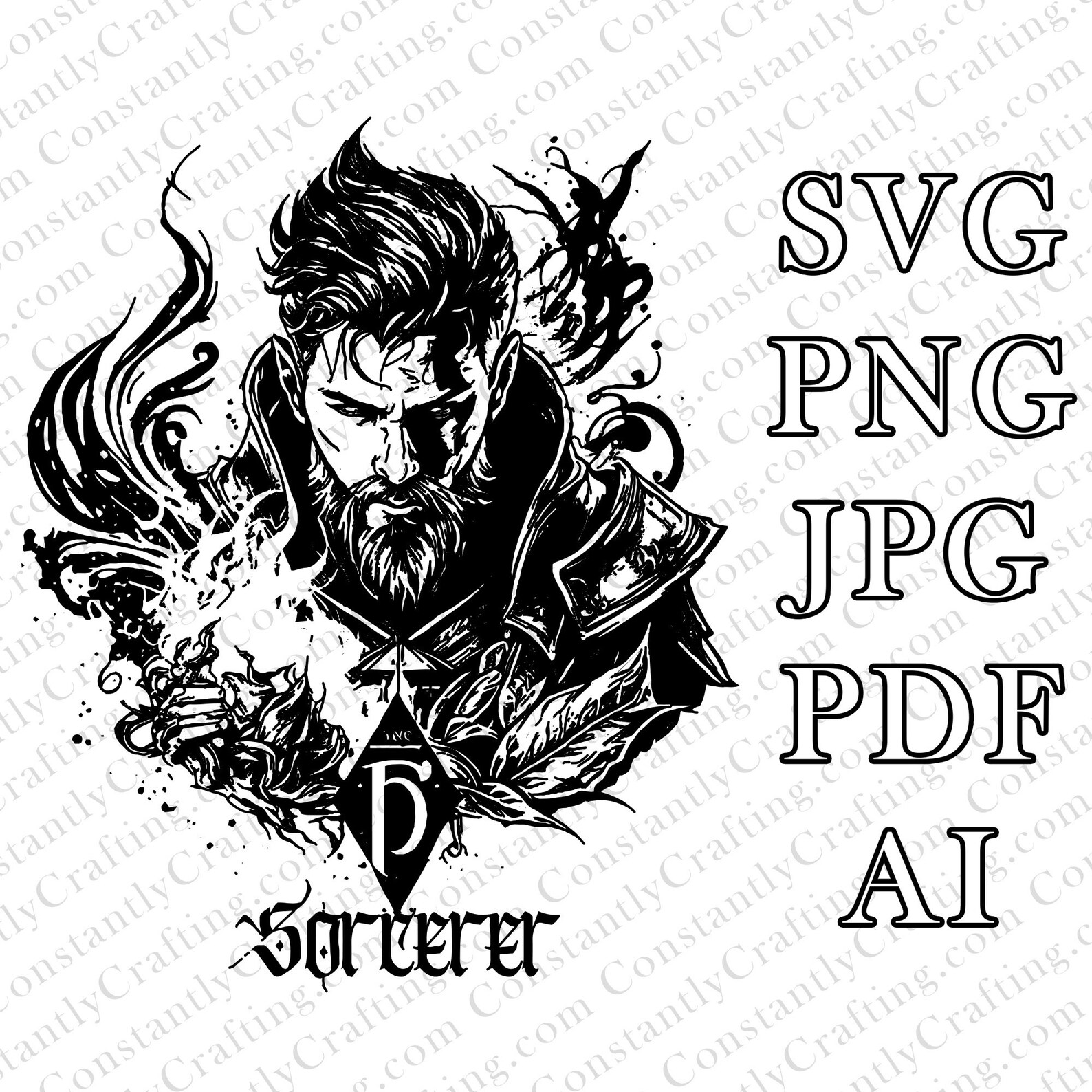 Sorcerer, Sorcerer SVG, SVG, D&D, Fantasy, Cut File Cricut, Xtool ...