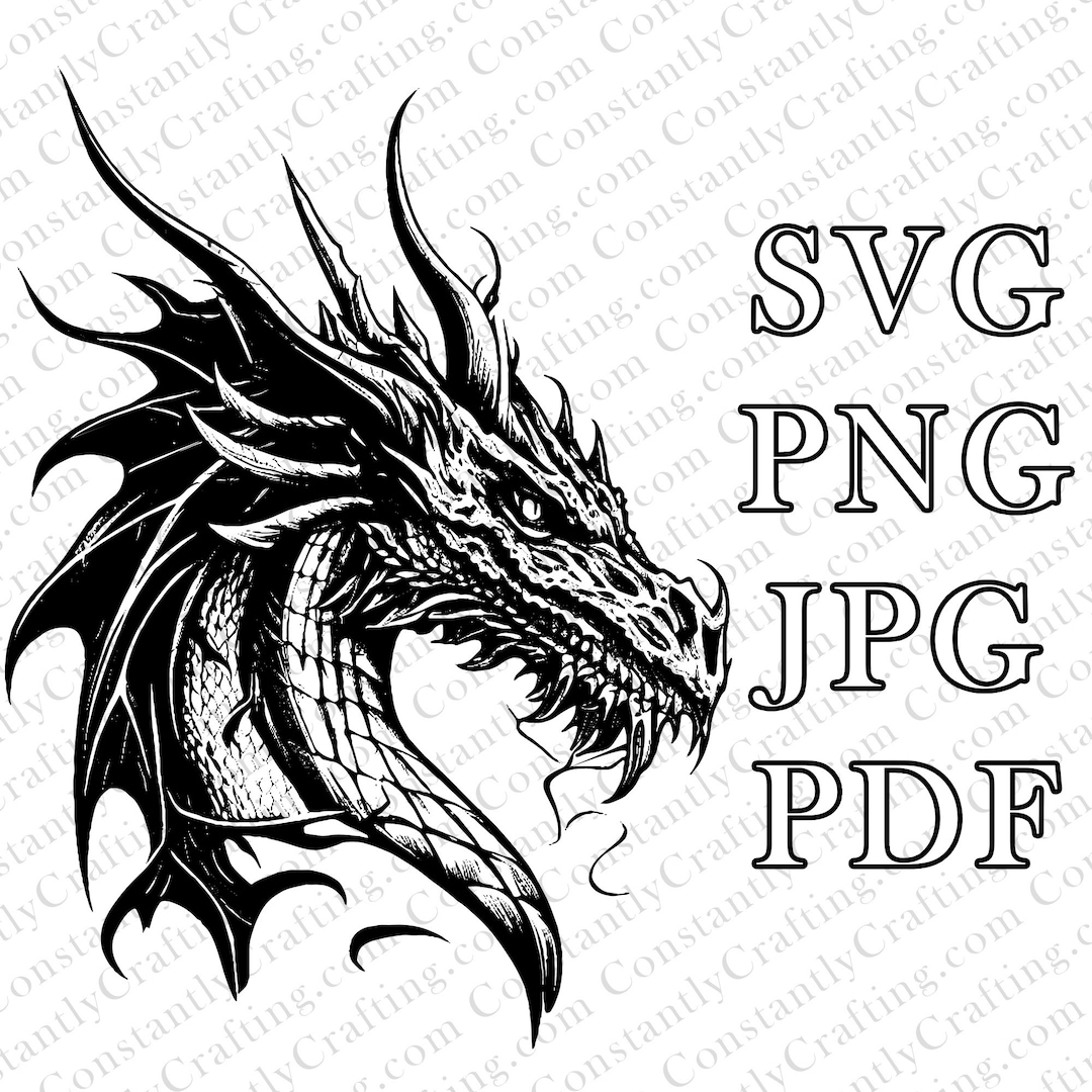 Dragon Head SVG, D&D, Fantasy , Cut File Cricut, Xtool, Laser, Dungeons ...