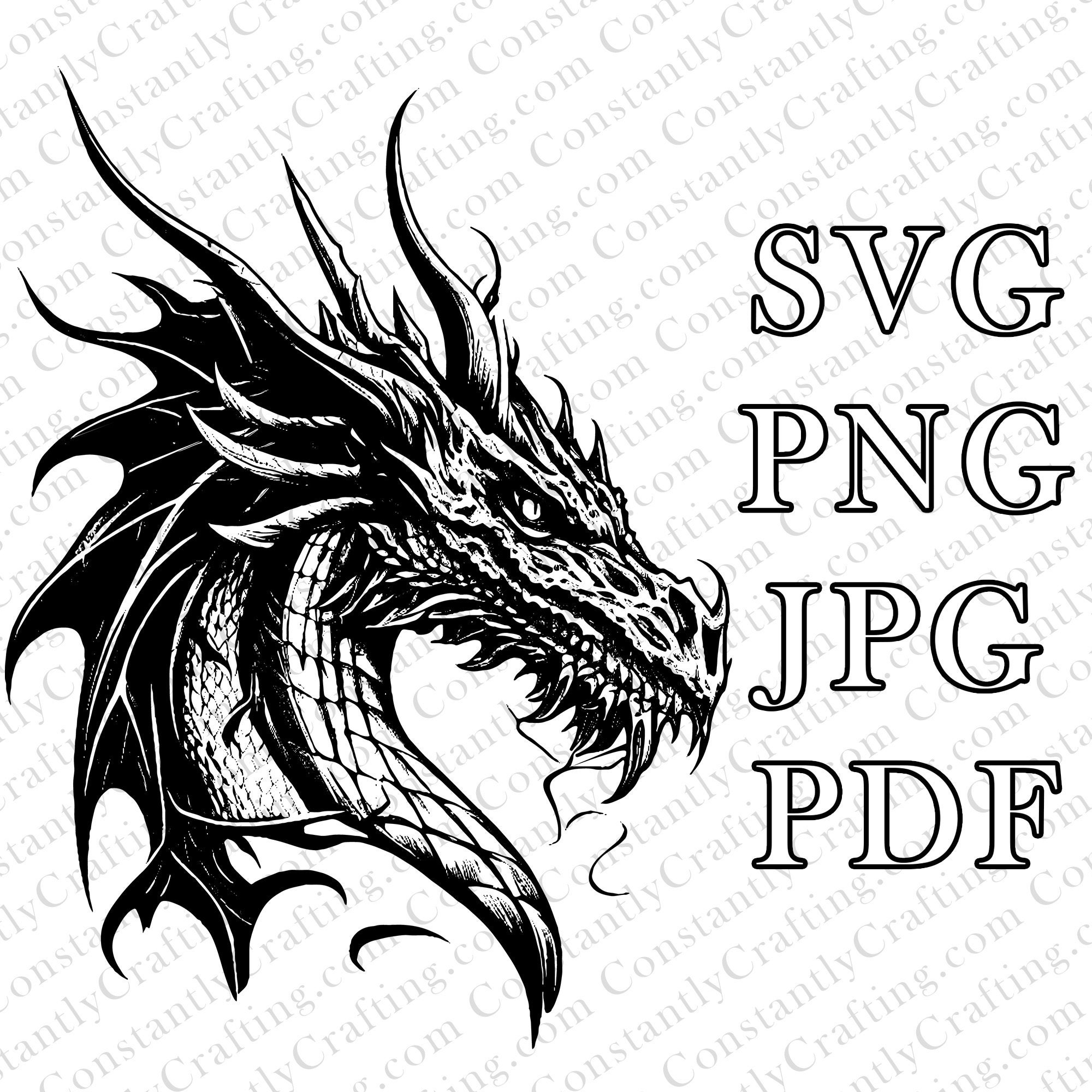 Dragon Head SVG, D&D, Fantasy , Cut File Cricut, Xtool, Laser, Dungeons ...