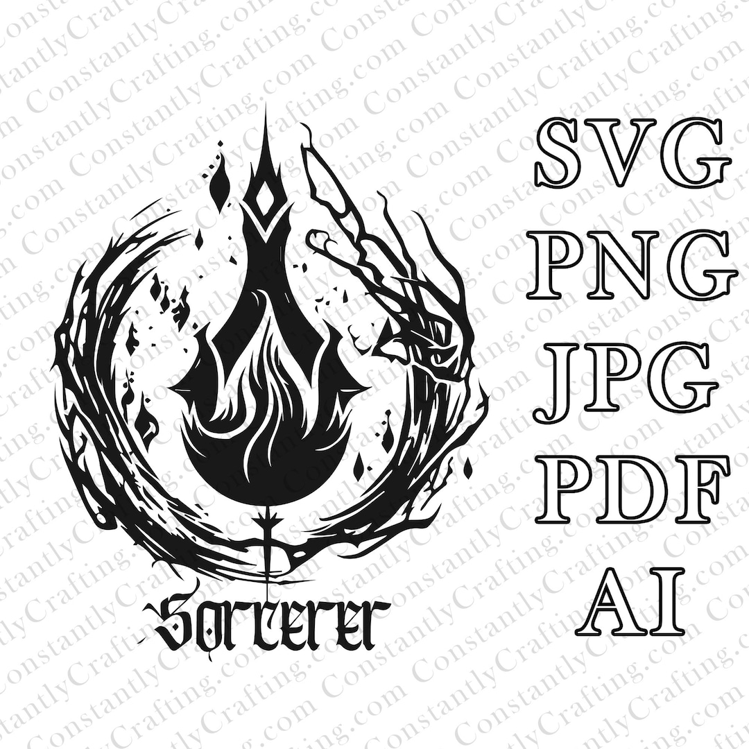 Sorcerer Emblem SVG, D&D, Fantasy, Cut File Cricut, Decal, Laser ...