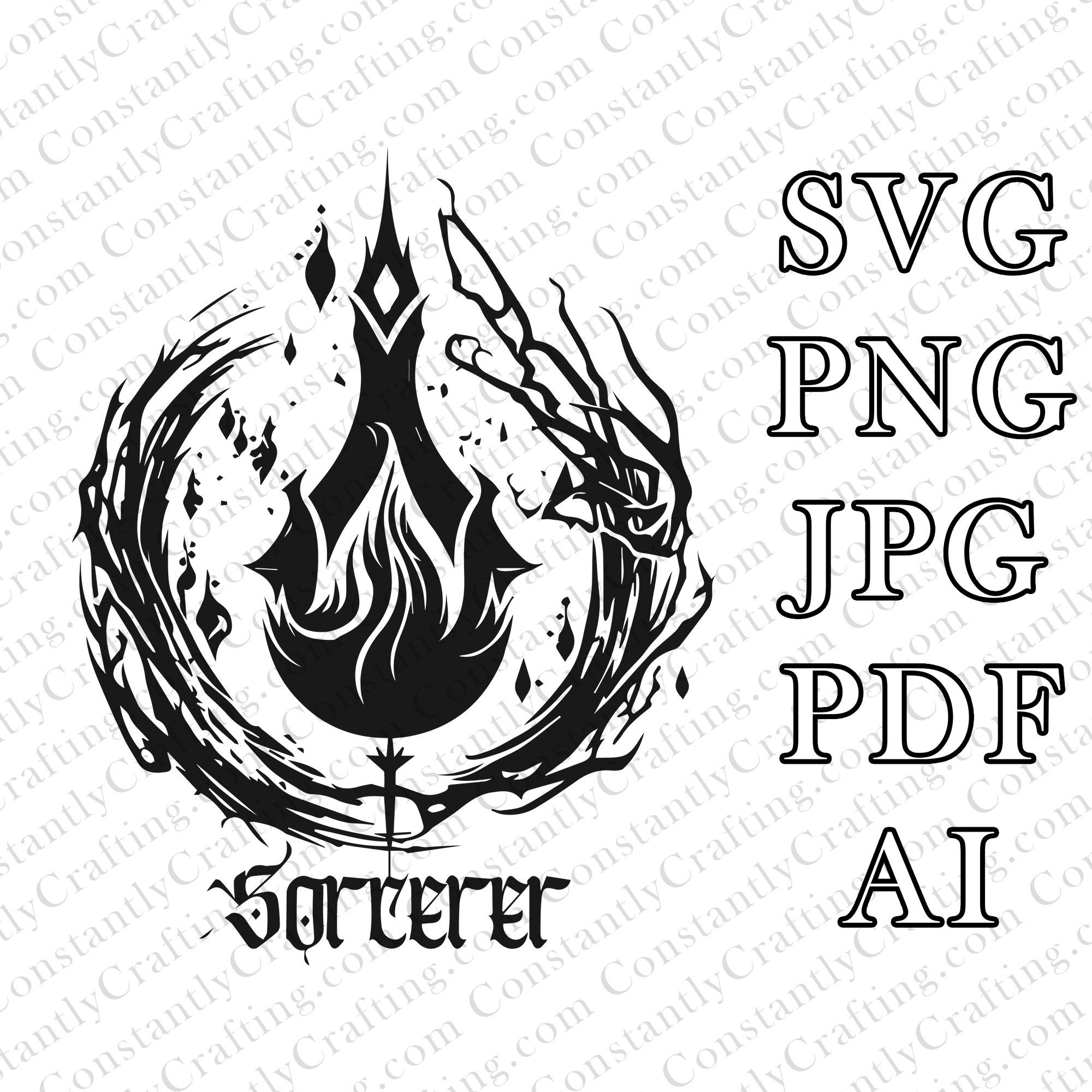 Sorcerer Emblem SVG D&D Fantasy Cut File Cricut Decal - Etsy