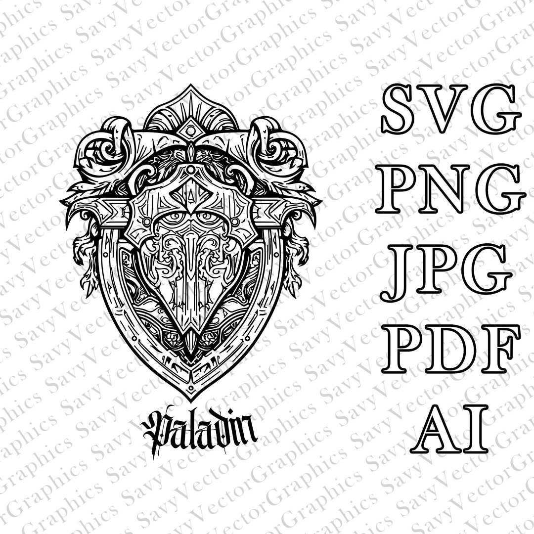 Paladin Emblem SVG, D&D, Fantasy, Cut File Cricut, Xtool, Laser ...