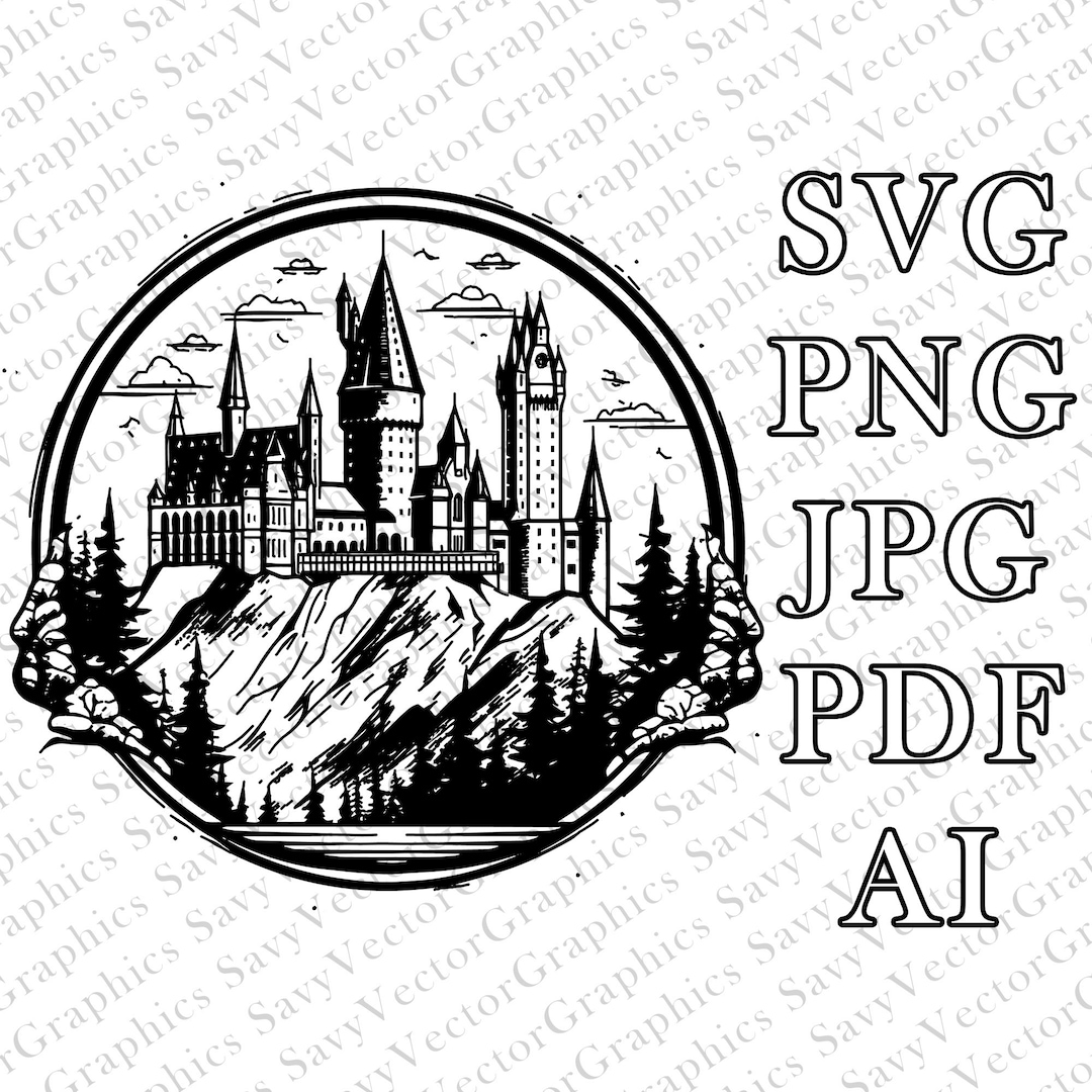 Hogwarts Castle SVG, Hogwarts Legacy, Hogwarts Castle SVG, Hogwarts ...