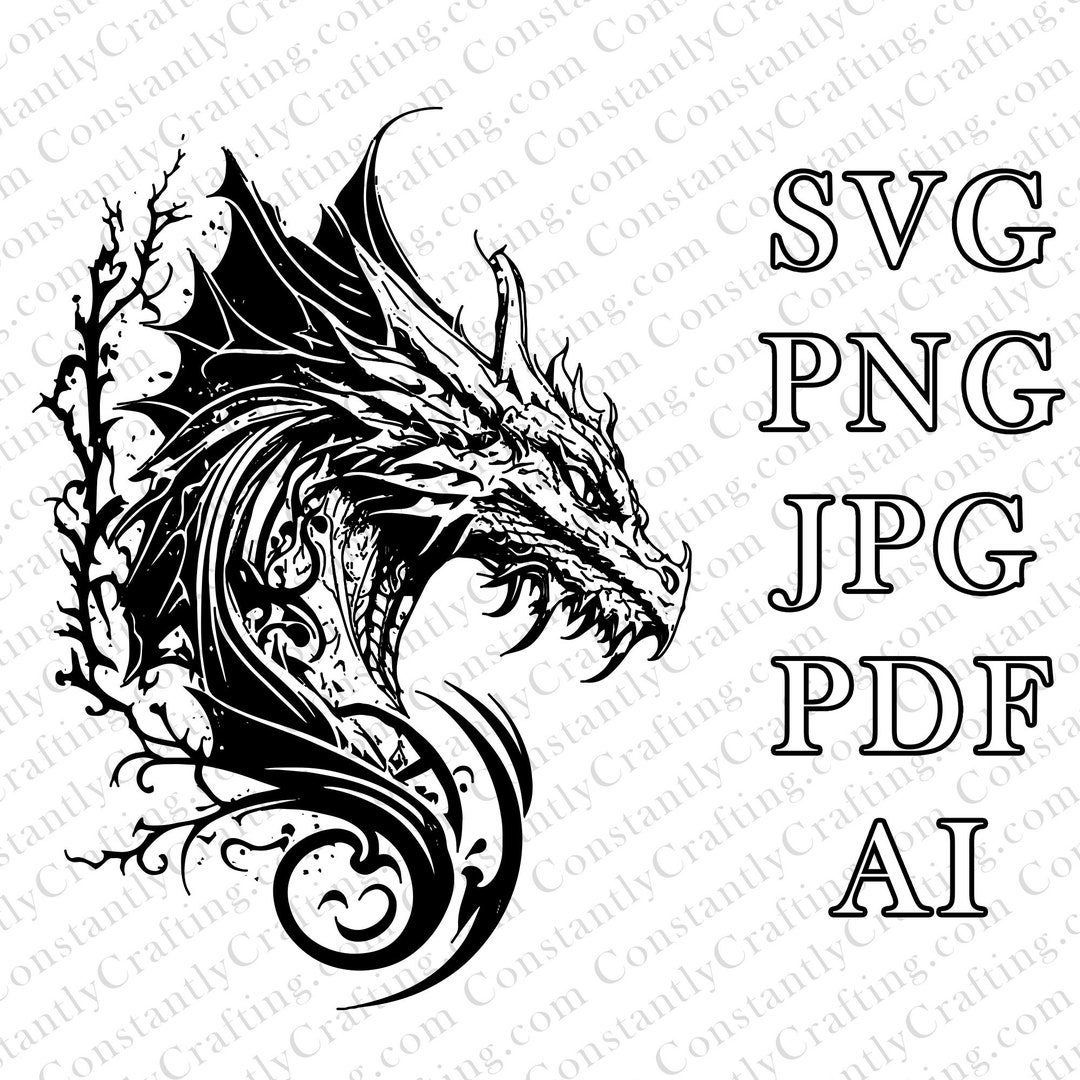 Wyrmqueen, Female Dragon SVG, Dragon SVG, D&D, Fantasy, Cut File Cricut ...