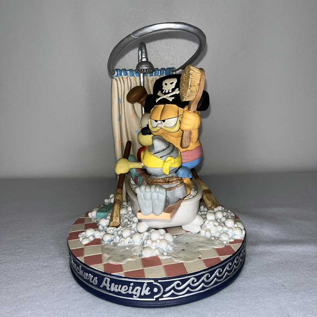 1994 Garfield Musical Figurine Collection Anchors Aweigh Danbury Mint ...