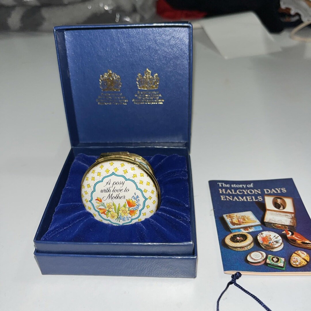 1989 Halcyon Days Mother’s Day Enamel Box - Etsy