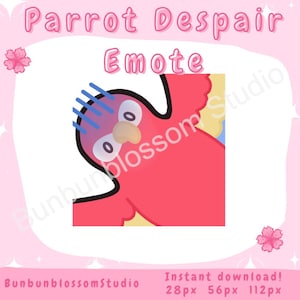 Kawaii Cute Twitch Discord Streamer Parrot Despair Emote - Etsy