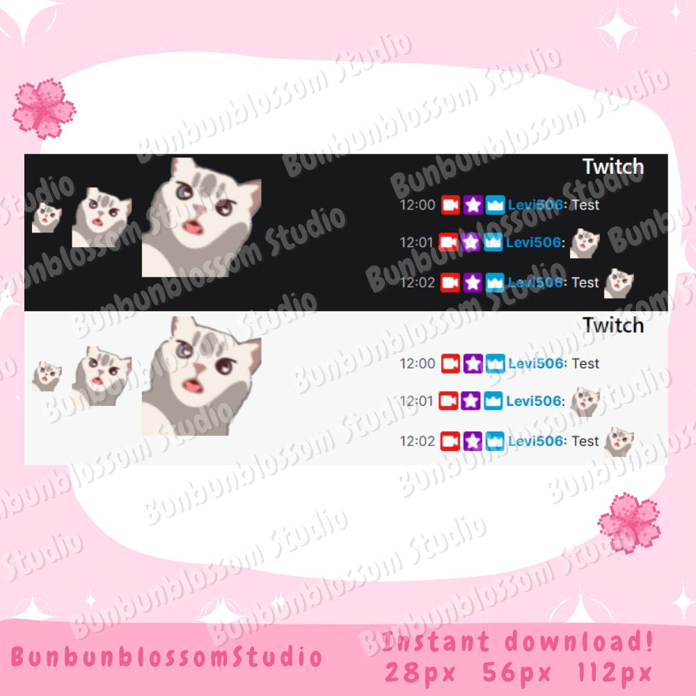 Kawaii Cute Twitch Discord Streamer Blehb Cat Emote - Etsy