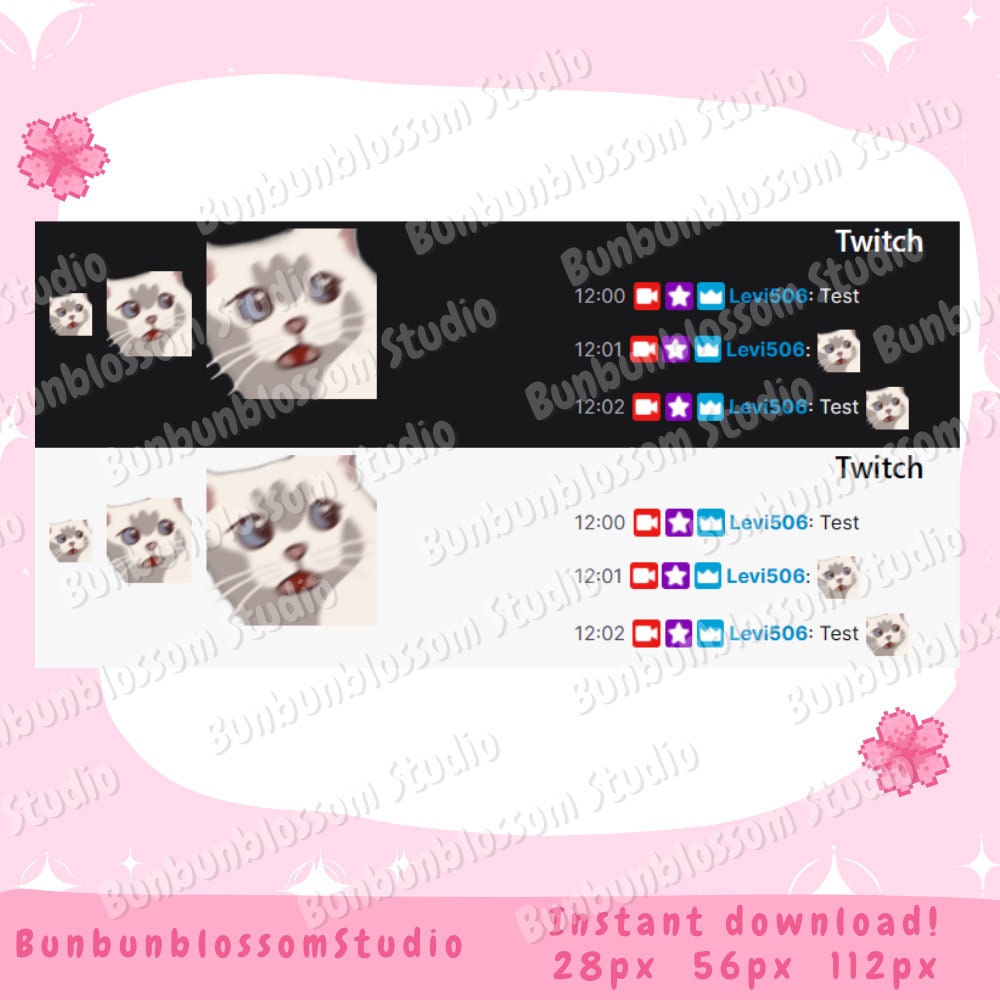 Kawaii Cute Twitch Discord Streamer Cat Meme Emote - Etsy