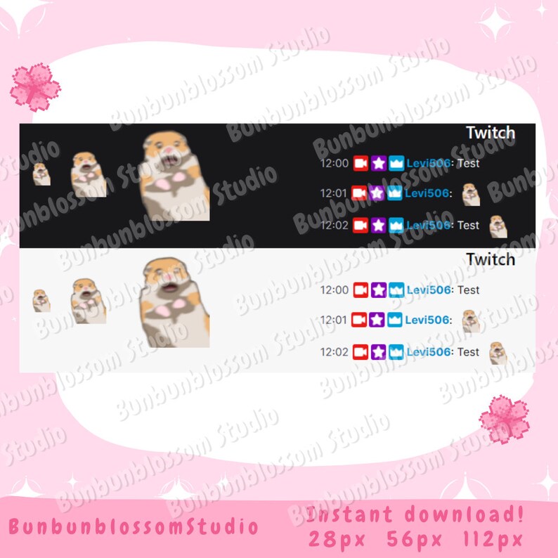 Kawaii Cute Twitch Discord Streamer Scared Hamster Emote - Etsy