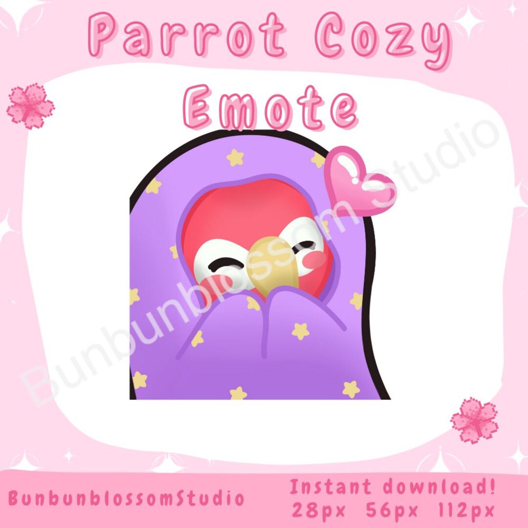 Kawaii Cute Twitch Discord Streamer Parrot Cozy Emote - Etsy