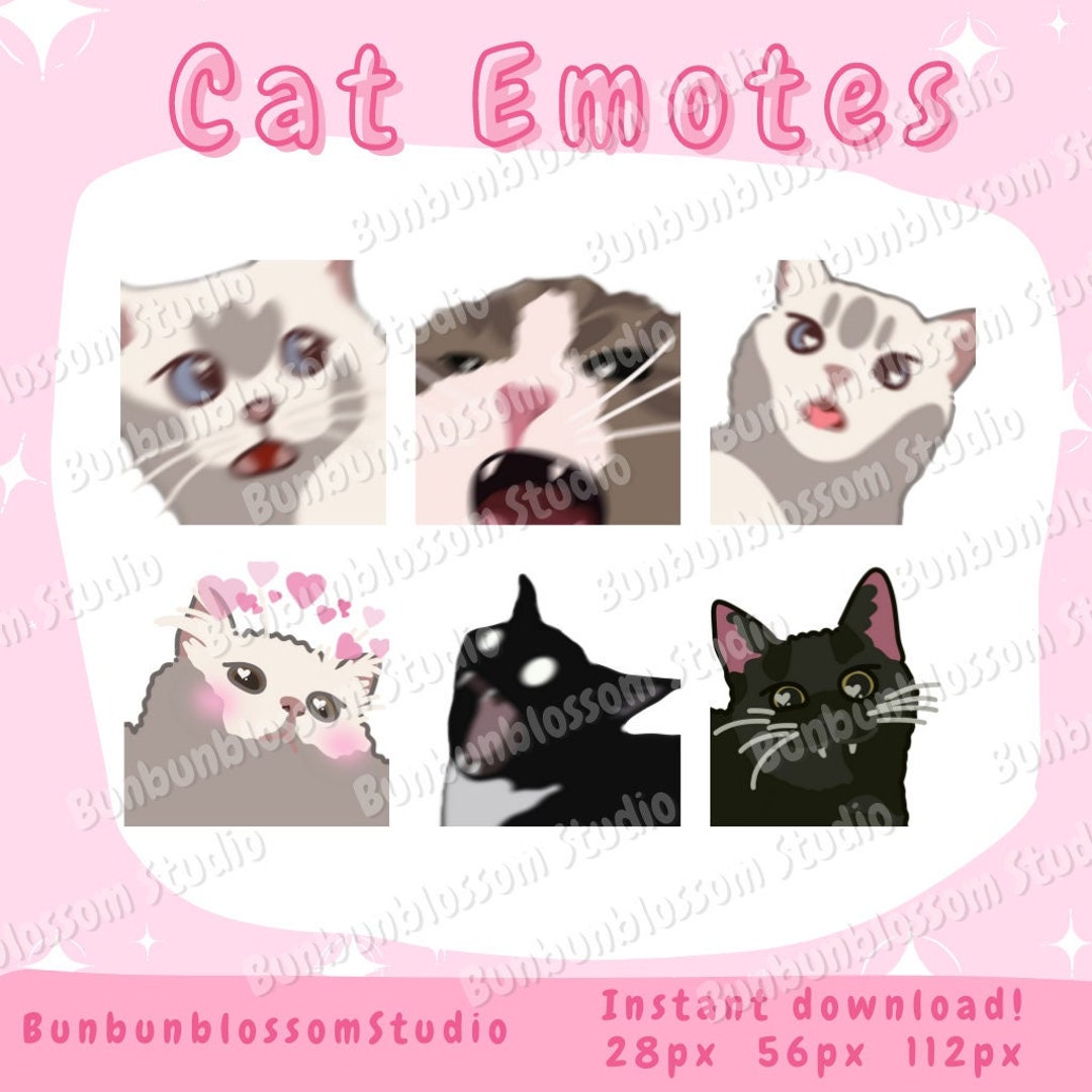 Kawaii Cute Twitch Discord Streamer Cat Bundle Emotes - Etsy