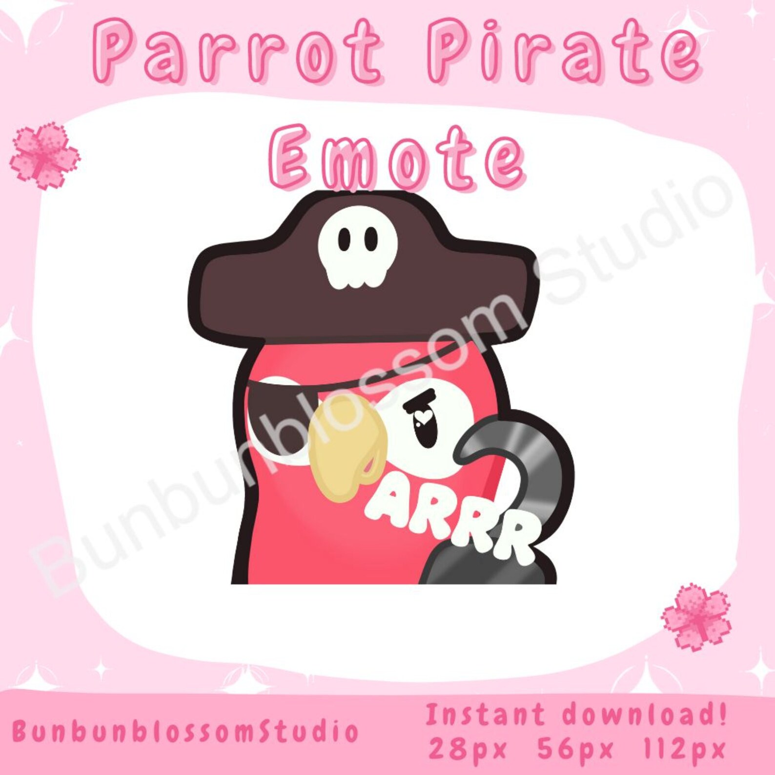 Kawaii Cute Twitch Discord Streamer Parrot Pirate Emote - Etsy