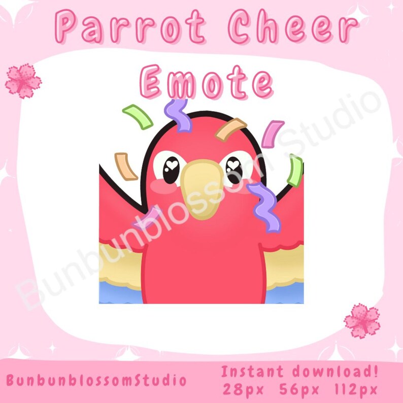 Kawaii Cute Twitch Discord Streamer Parrot Cheer Emote - Etsy Australia