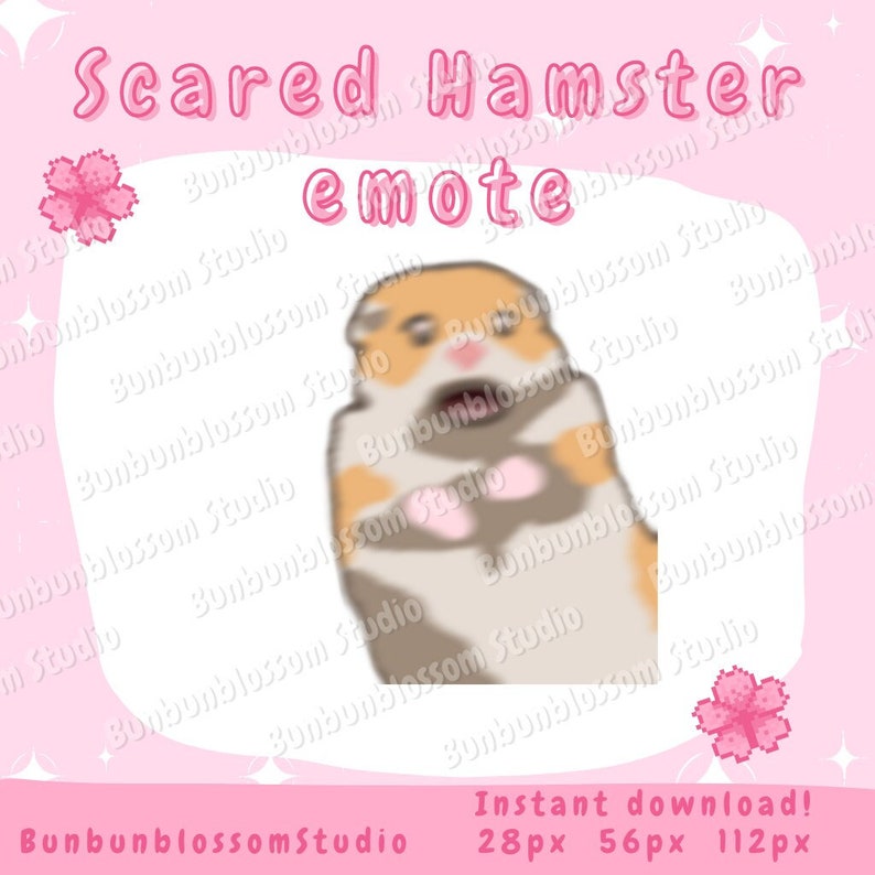 Kawaii Cute Twitch Discord Streamer Scared Hamster Emote - Etsy