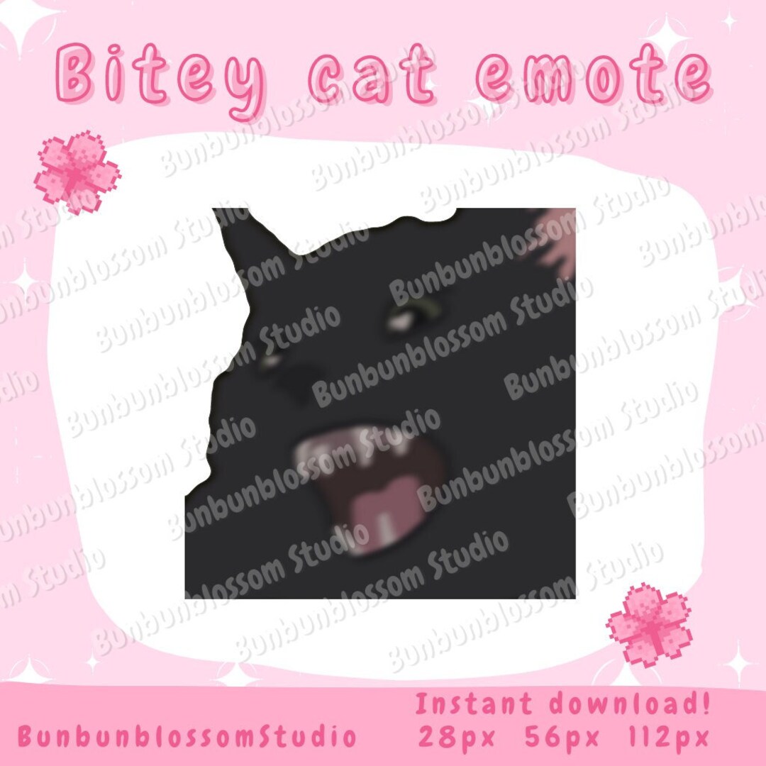 Kawaii Cute Twitch Discord Streamer Bitey Cat Emote - Etsy