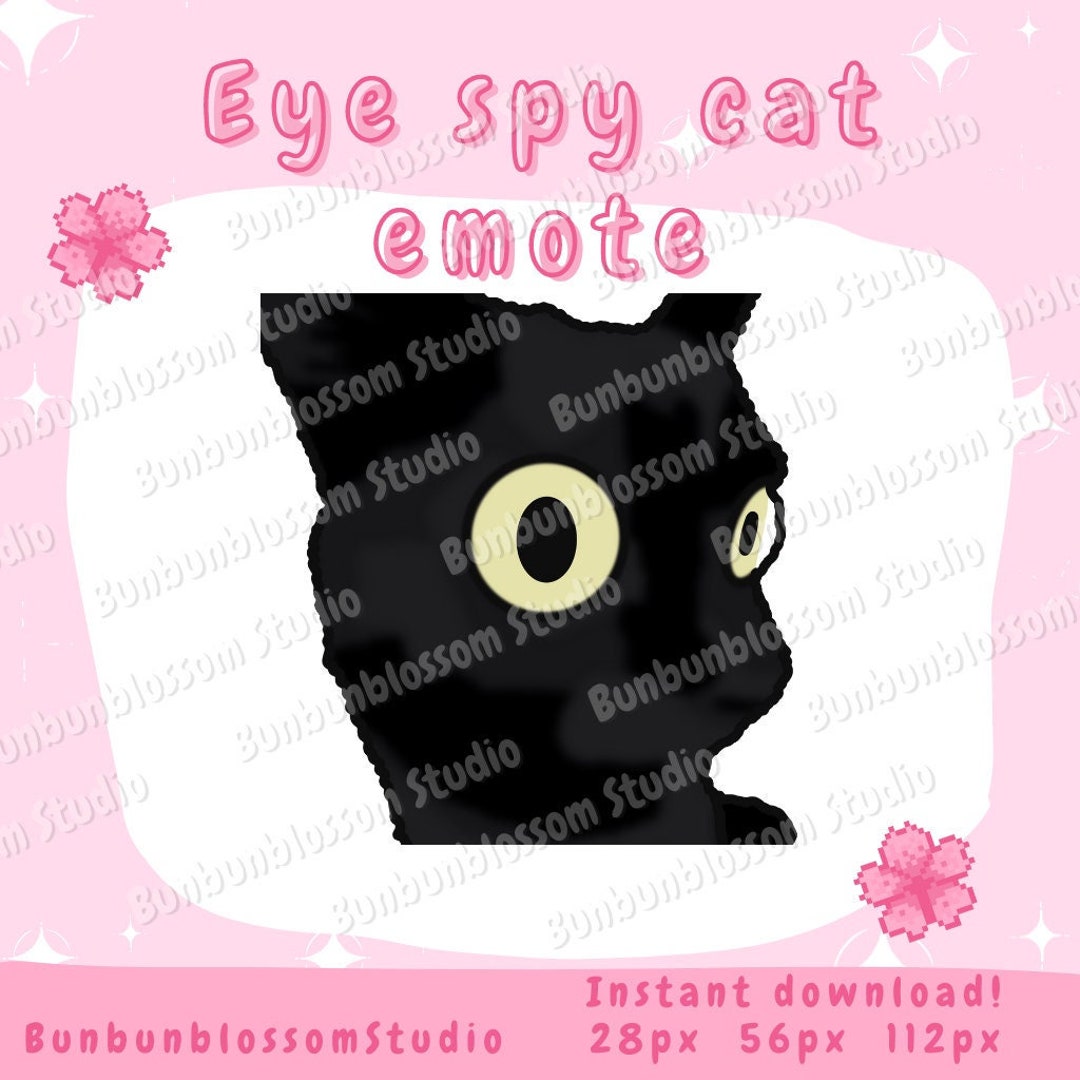 Kawaii Cute Twitch Discord Streamer Eye Spy Cat Emote - Etsy