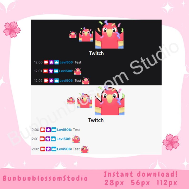 Kawaii Cute Twitch Discord Streamer Parrot Cheer Emote - Etsy Australia