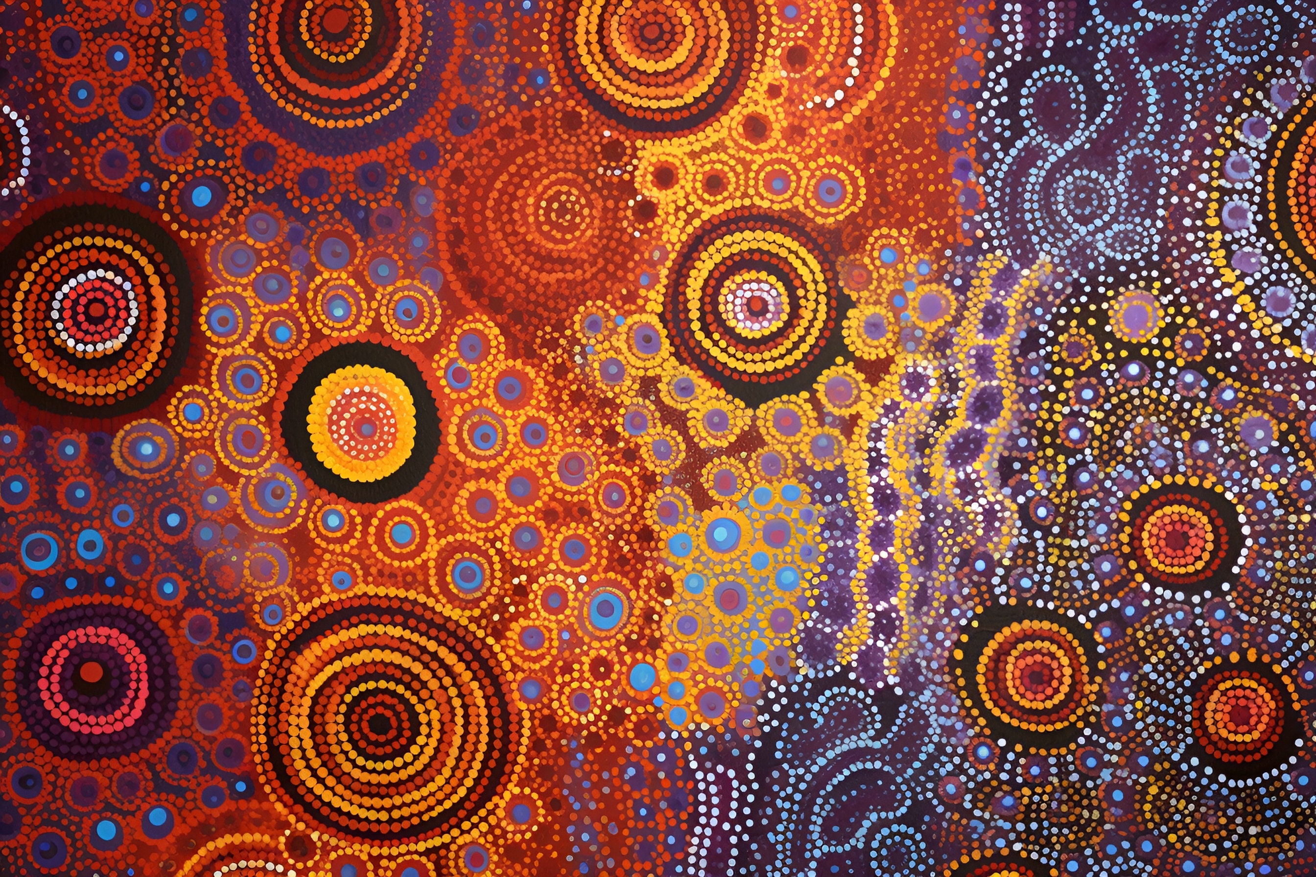 Aboriginal Dot Art Sunset and Beach - Etsy