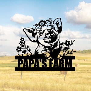 Metal Pig Sign Pig Farm Sign Personalized Pig Metal Wall Art Pig Metal ...