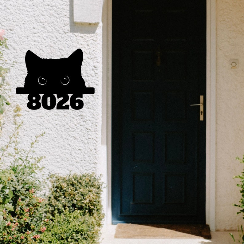 Cat House Number Sign Cat House Address Sign Custom Door Number Sign ...
