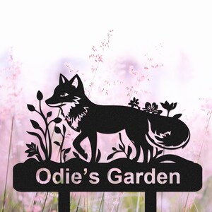 Personalized Fox Garden Stake, Custom Fox Address Sign, Fox Metal Sign ...