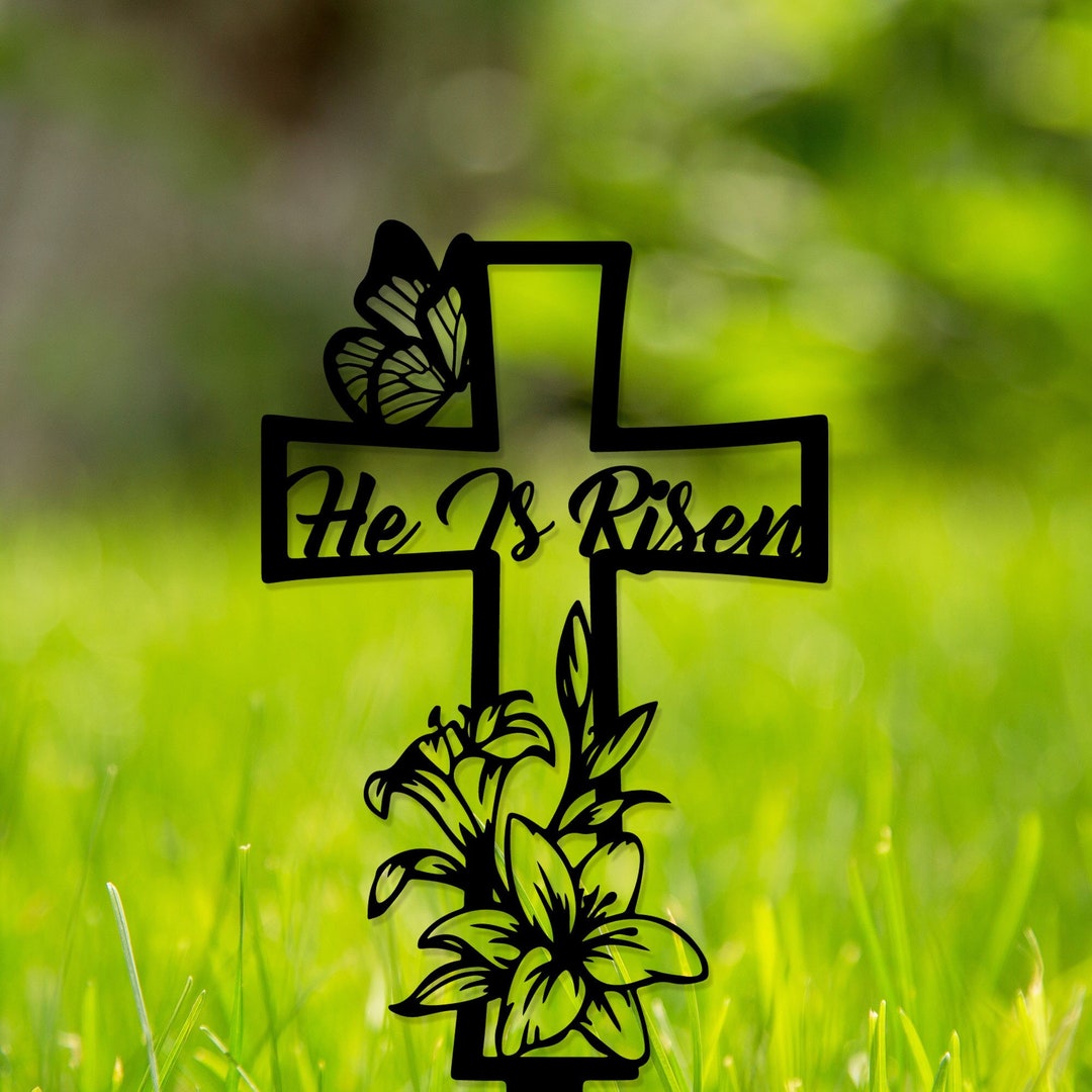 He is Risen Yard Sign, Easter Garden Decor, He is Risen Sign ...
