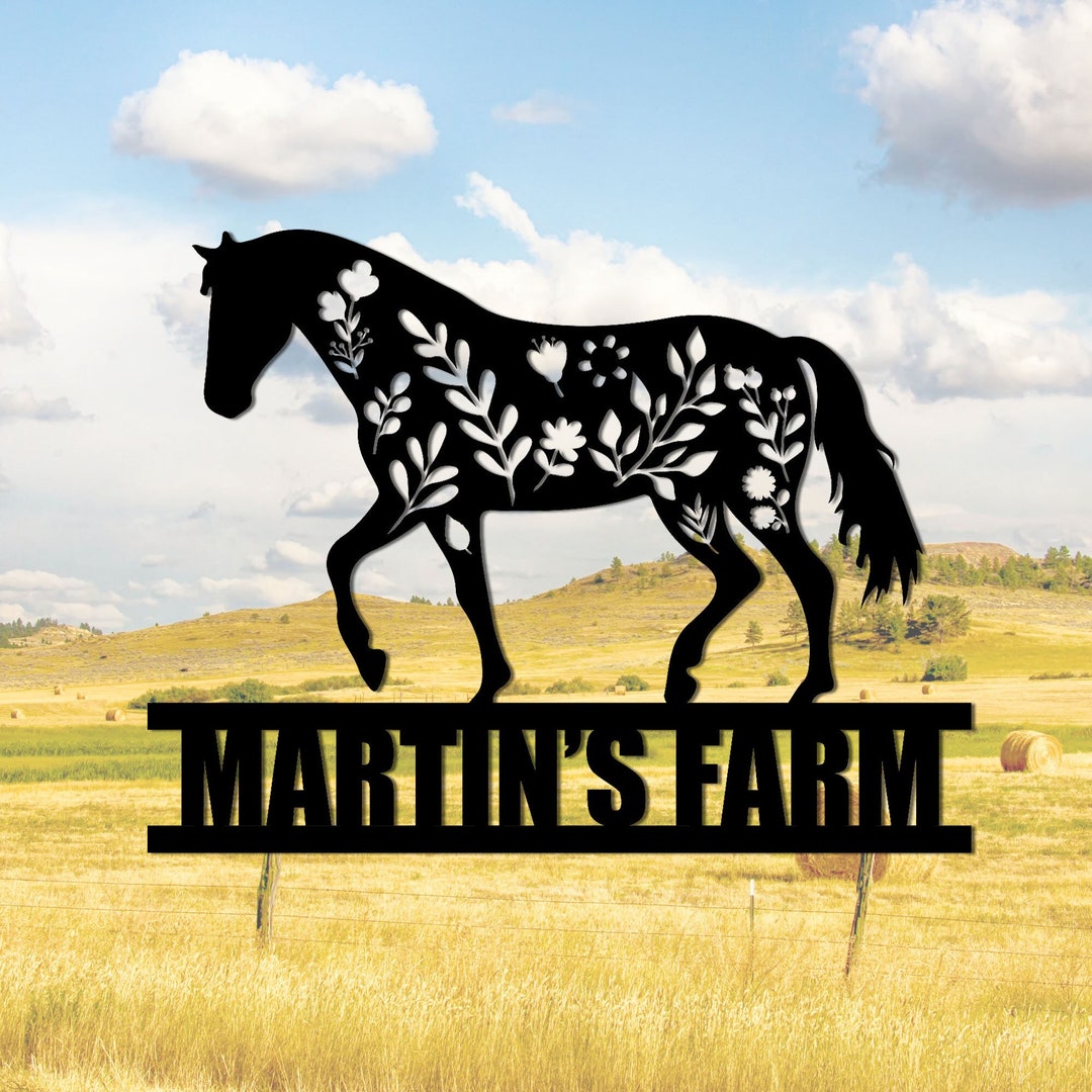 Horse Metal Sign Personalized, Horse Ranch Welcome Sign, Horse Metal ...