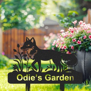 Personalized Fox Garden Stake, Custom Fox Address Sign, Fox Metal Sign ...
