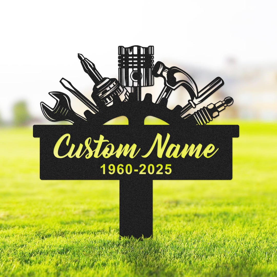 Custom Mechanic Memorial Stake: Personalized Repairman Grave Marker - Etsy