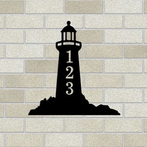Lighthouse House Number Sign Custom House Number Sign Custom Address ...