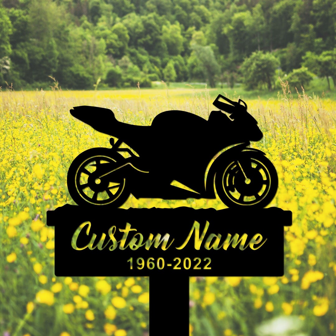 Motorcycle Rider Memorial Sign Personalized, in Memorial of Biker ...