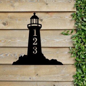 Lighthouse House Number Sign Custom House Number Sign Custom Address ...