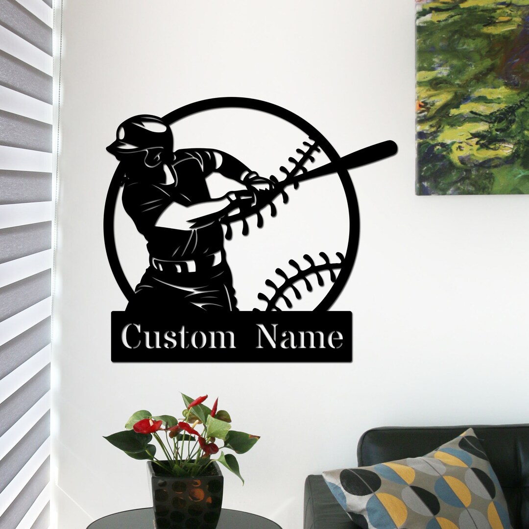 Personalized Softball Batter Metal Sign - Etsy